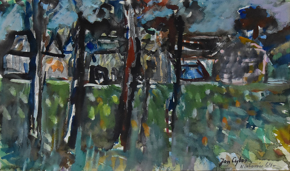 Jan CYBIS - „Nieborów - wieś”, 1964 | Artinfo.pl - portal rynku sztuki